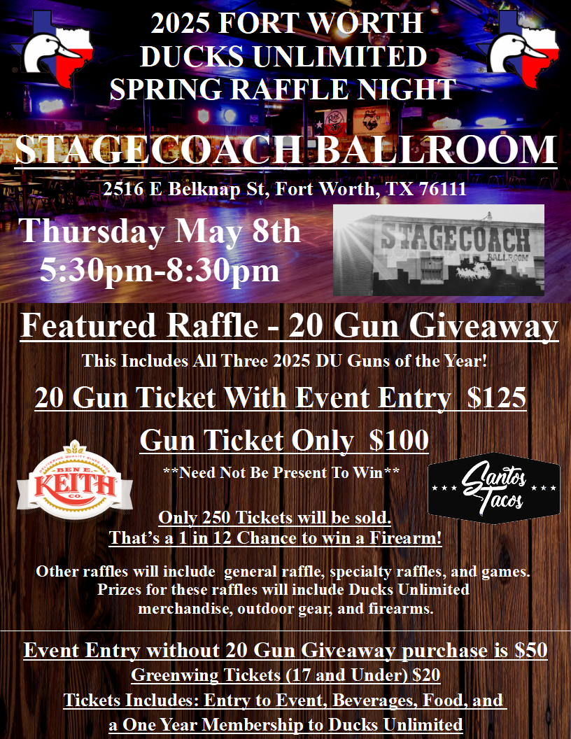 2025 SPRING RAFFLE NIGHT – Fort Worth Ducks Unlimited